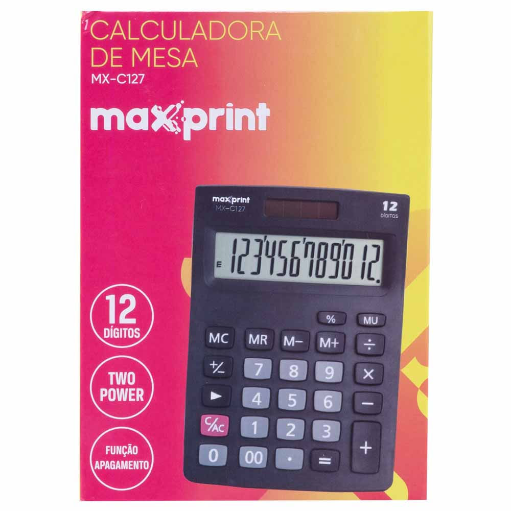 Calculadora de Mesa 12 Dígitos MX-C127 Maxprint Maxprint - UN - Atacado ...