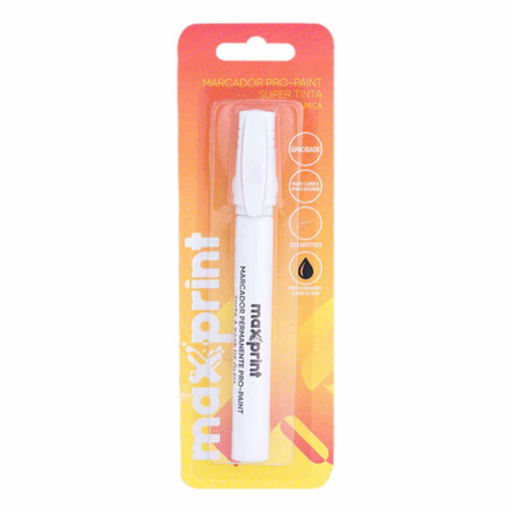 Pincel Marcador Óleo Permanente Metálico Branco 0115 Maxprint Maxprint ...