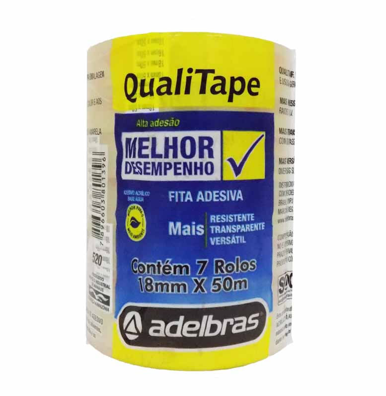 Fita Adesiva 18x50 transparente Qualitap 0016 Adelbras - 7RL - Atacado ...