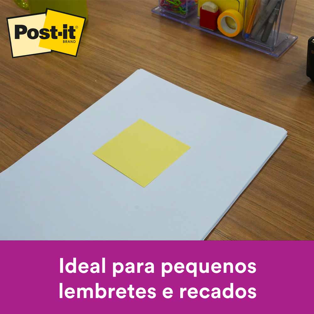 Bloco Adesivo Post- it 76x76 Amarelo 100 Folhas 8090 3m - BL - Atacado ...