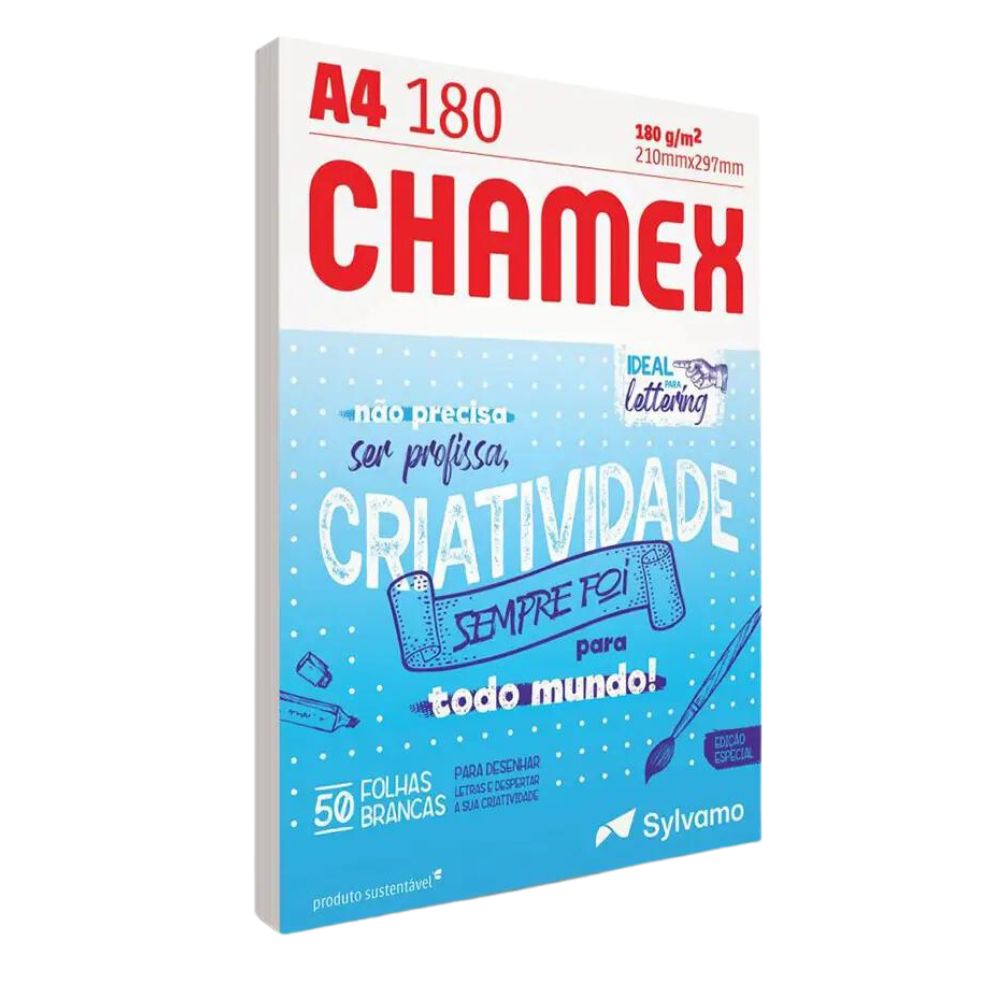 Papel Sulfite A4 Lettering 180 Gramas 0CA4 Chamex - 50FL - Atacado São ...