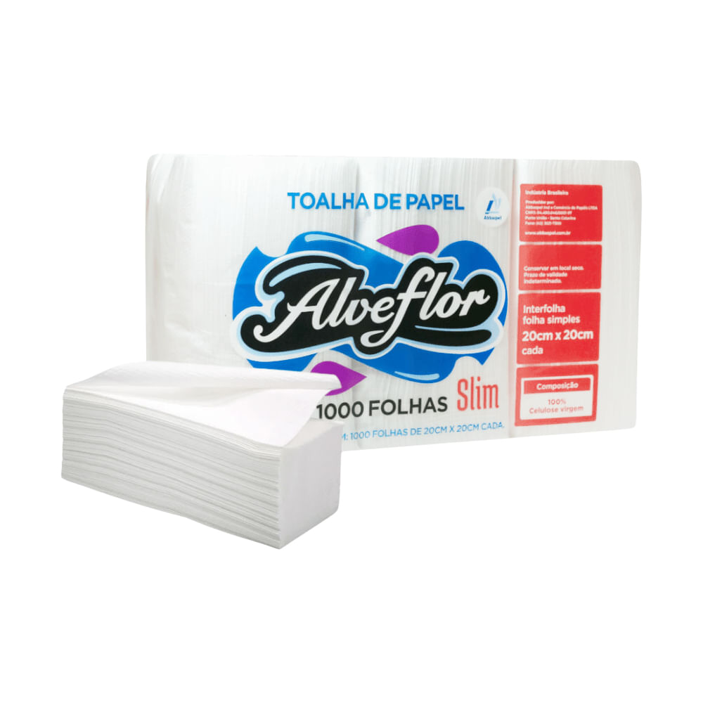 Papel Toalha Slim 20x20cm 0076 Alveflor - 1000FLS - Atacado São Paulo ...