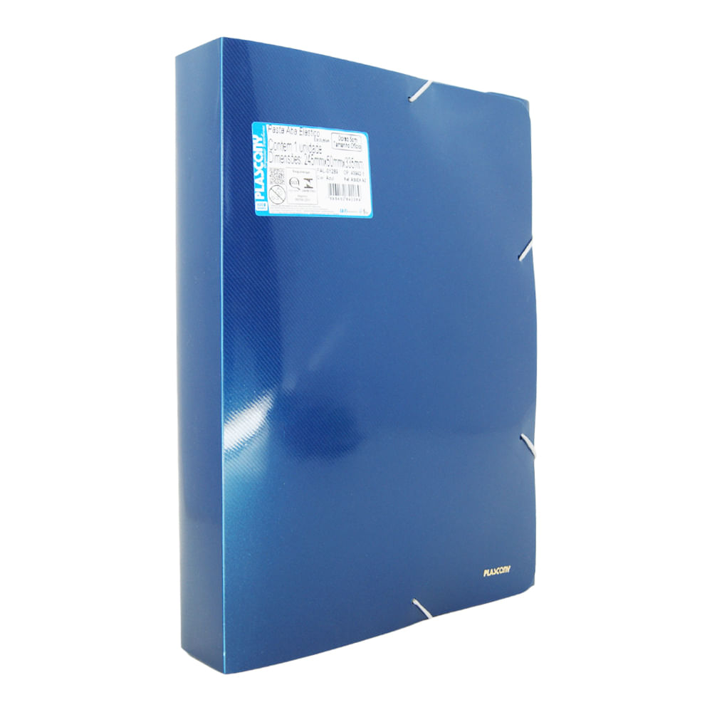 Pasta Plástica Aba Elástica A50 5cm Exclusive Azul 1289 Plascony - UN ...