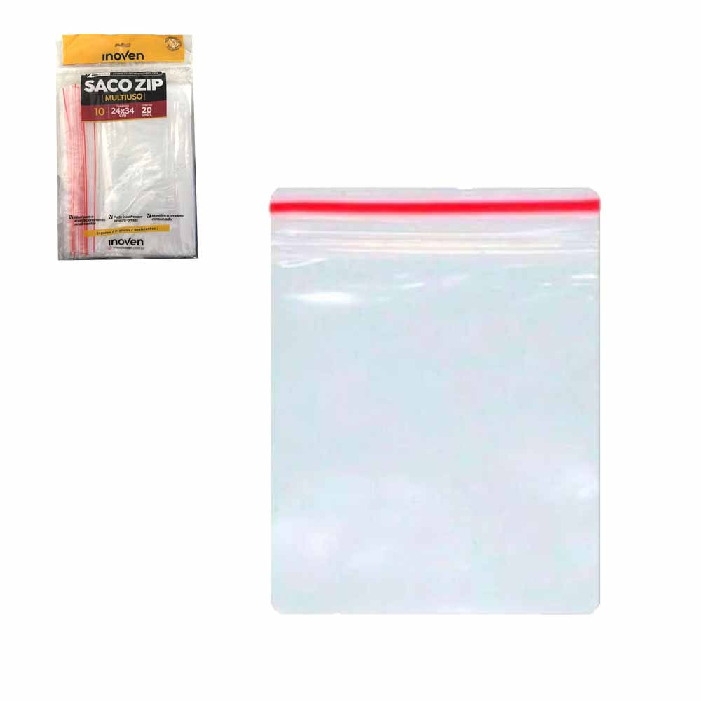 Saco Plástico Zip 24x34cm N.10 4020 Inoven - 20UN - Atacado São Paulo ...