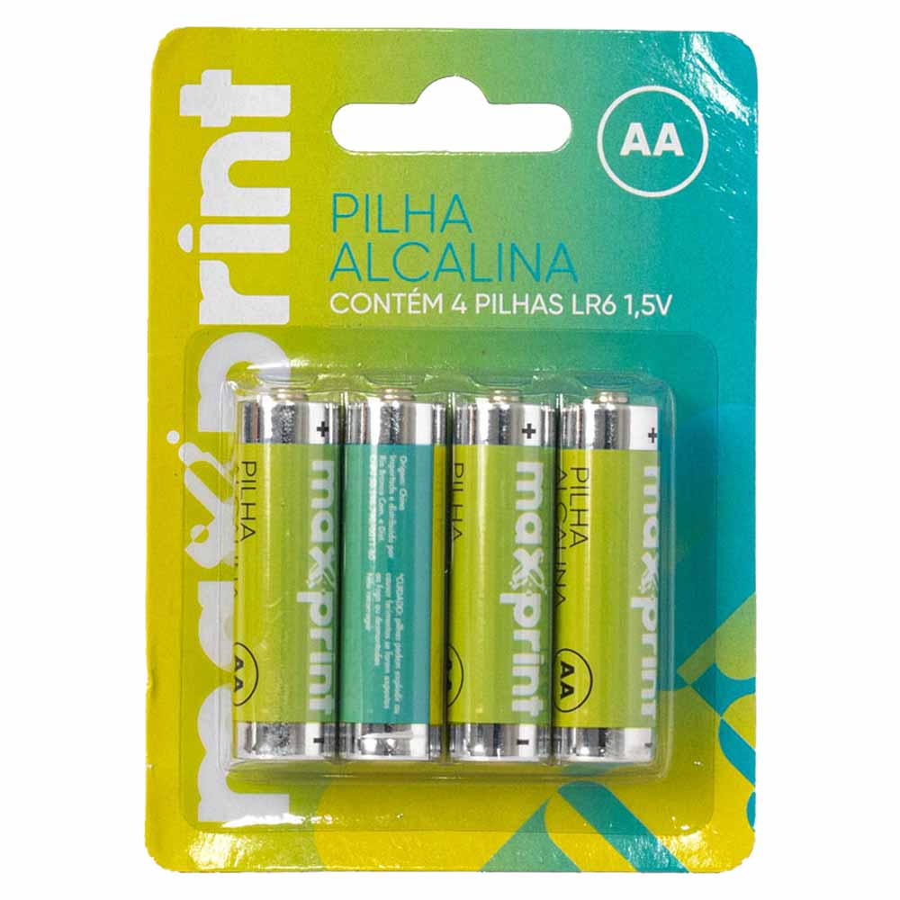 Kit 2 PCT Pilha AA Alcalina 1,5V 6343 Maxprint - 8UN - Atacado São ...