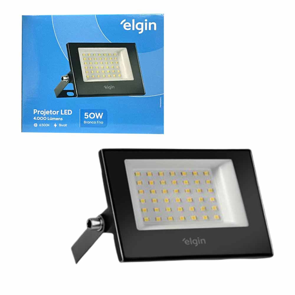 Refletor Led 50W 6500k Preto 48RLED50HP00 Elgin - UN - Atacado São ...